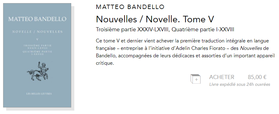 bandello – Éditions Les Belles Lettres : le blog